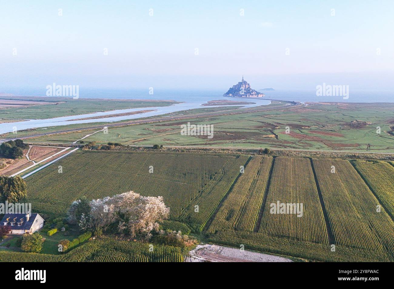 Aerial view of Mont-Saint-Michel in Normandy, France Stock Photo - Alamy