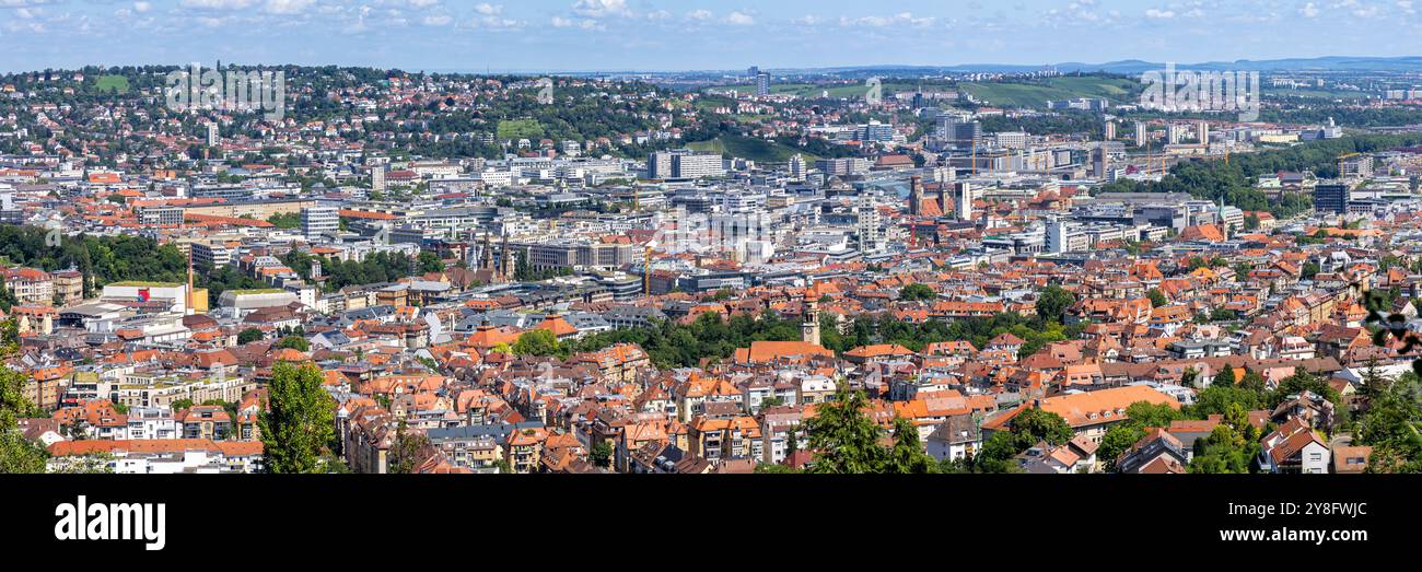 View of downtown Stuttgart skyline town panorama in Germany Stock Photo - Alamy