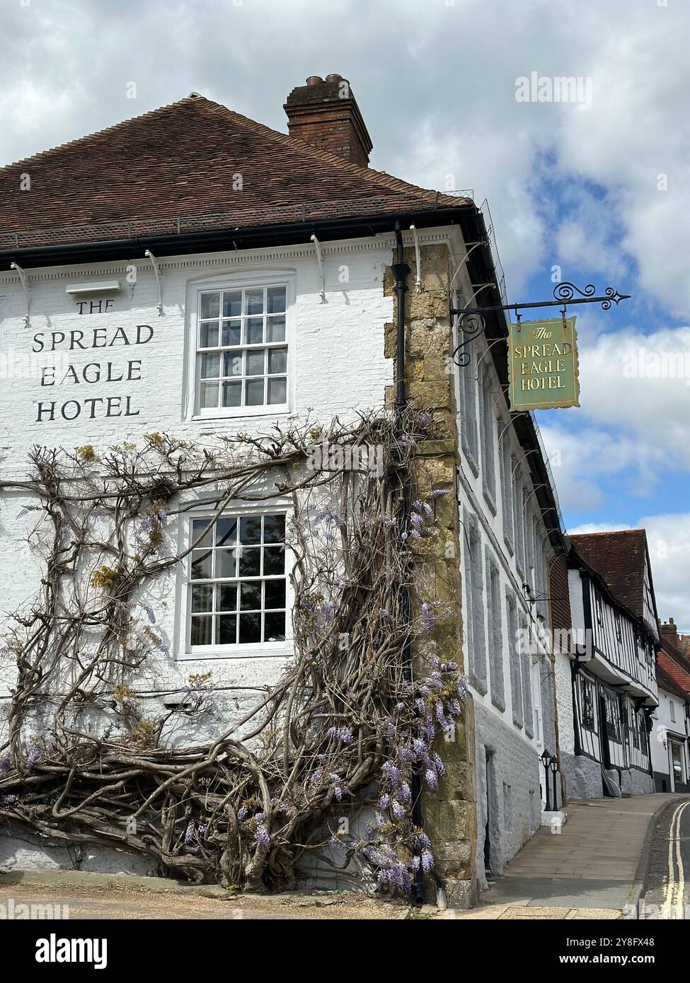 The Spread Eagle hotel and pub, Midhurst market town in the district of Chichester, West Sussex ...