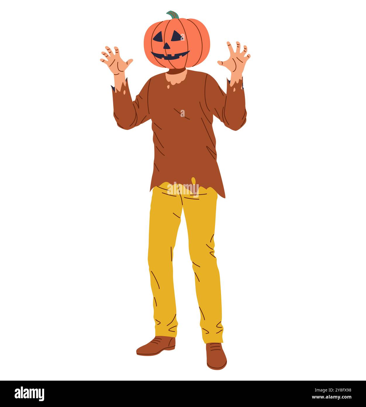 Happy pumpkin man Stock Vector Images - Alamy