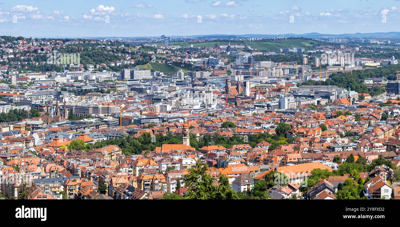 View of downtown Stuttgart city skyline panorama in Germany Stock Photo ...