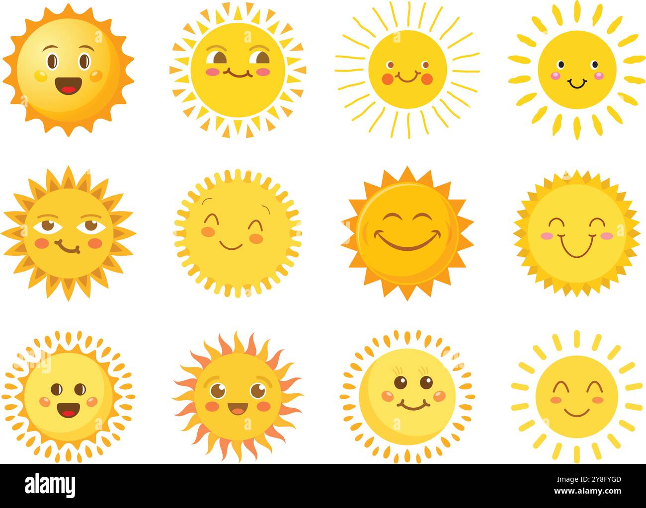Sunbeam emoji style hi-res stock photography and images - Alamy