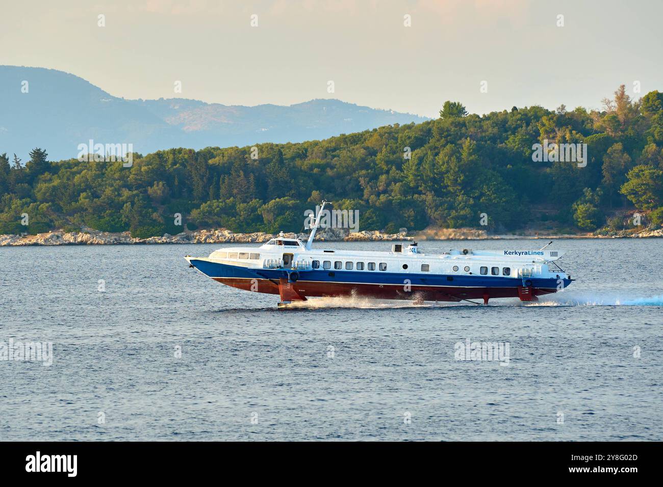 Corfu, Greece - September 4, 2024: A hydrofoil of Kerkyra Lines sails ...