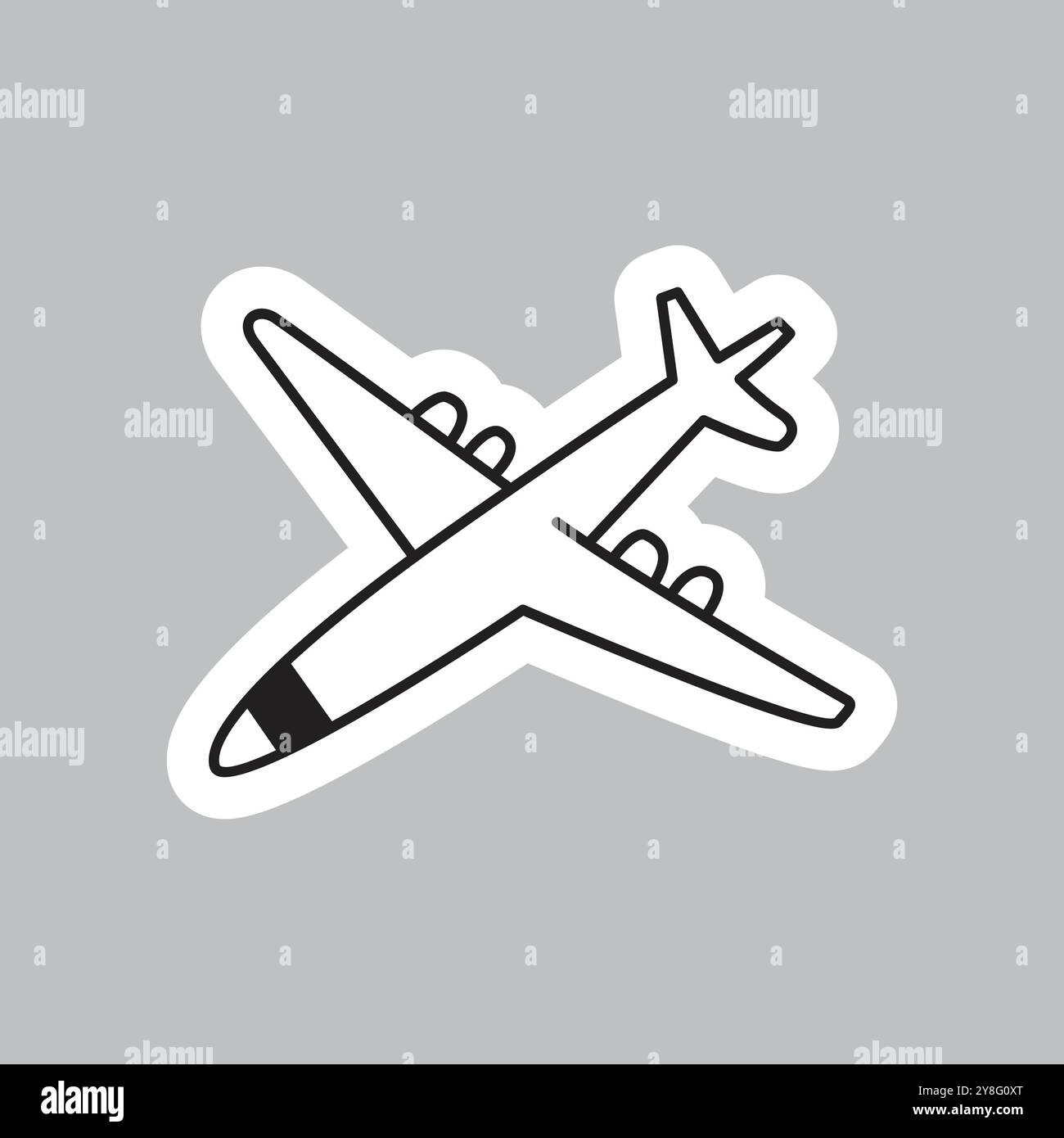 Plane clipart cute Black and White Stock Photos & Images - Alamy