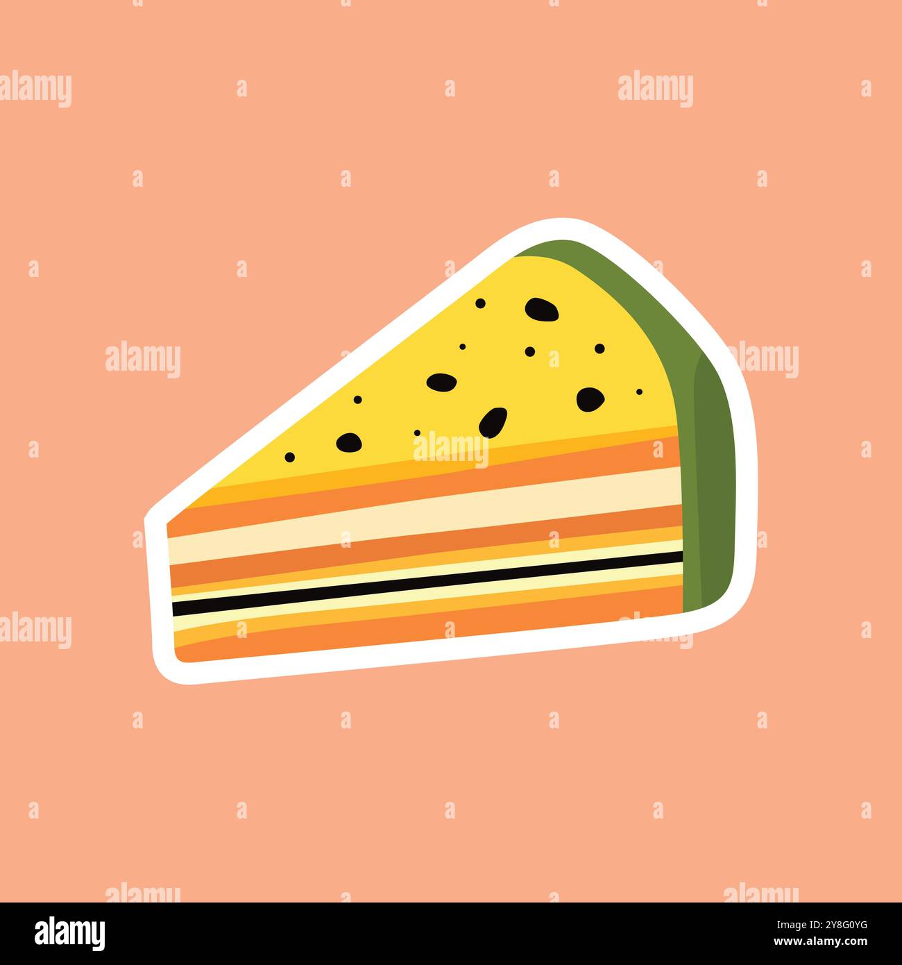 Elegant and Sweet Cake Triangle Vector Sticker Design Stock Vector ...