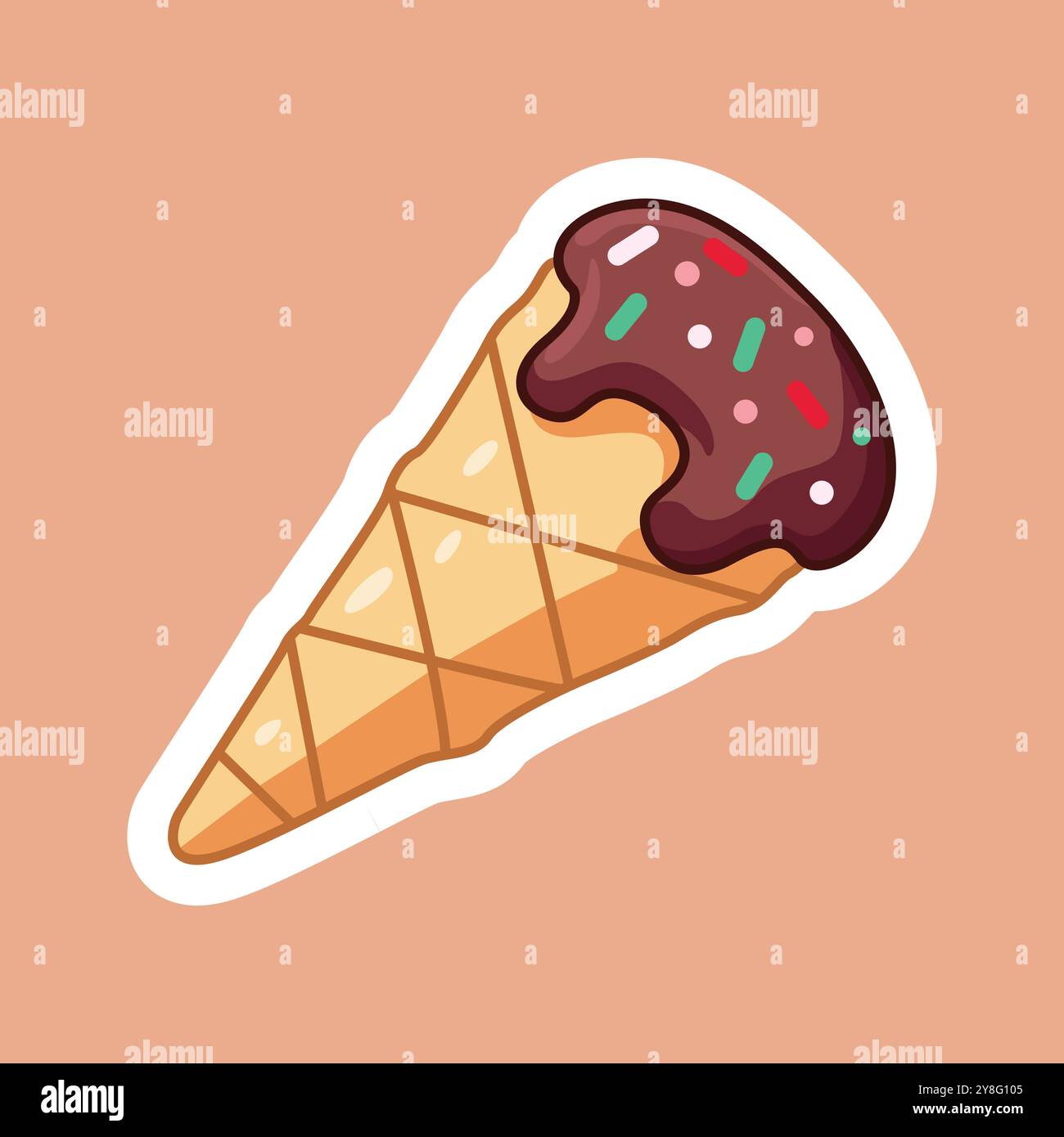 Adorable Kawaii Ice-Cream Vector Sticker Design Stock Vector Image ...