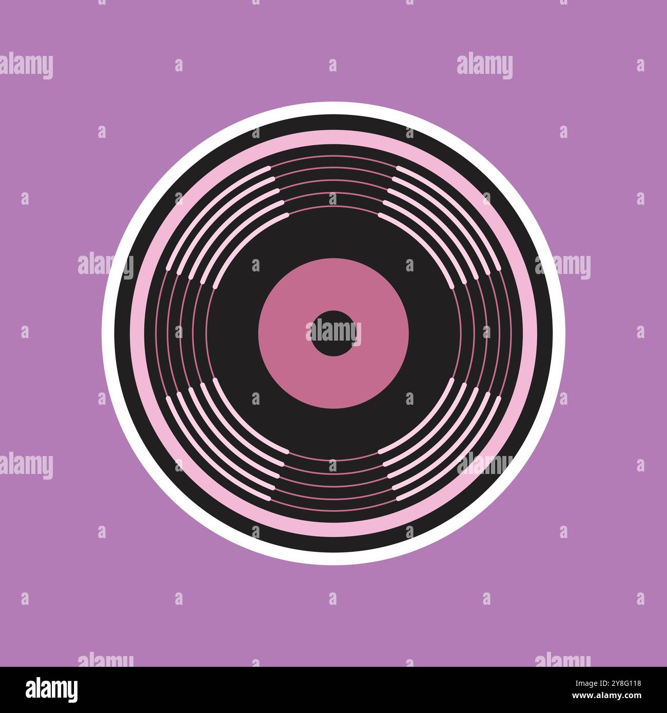 Retro and Stylish Vinyl Disk Vector Sticker Design Stock Vector Image ...