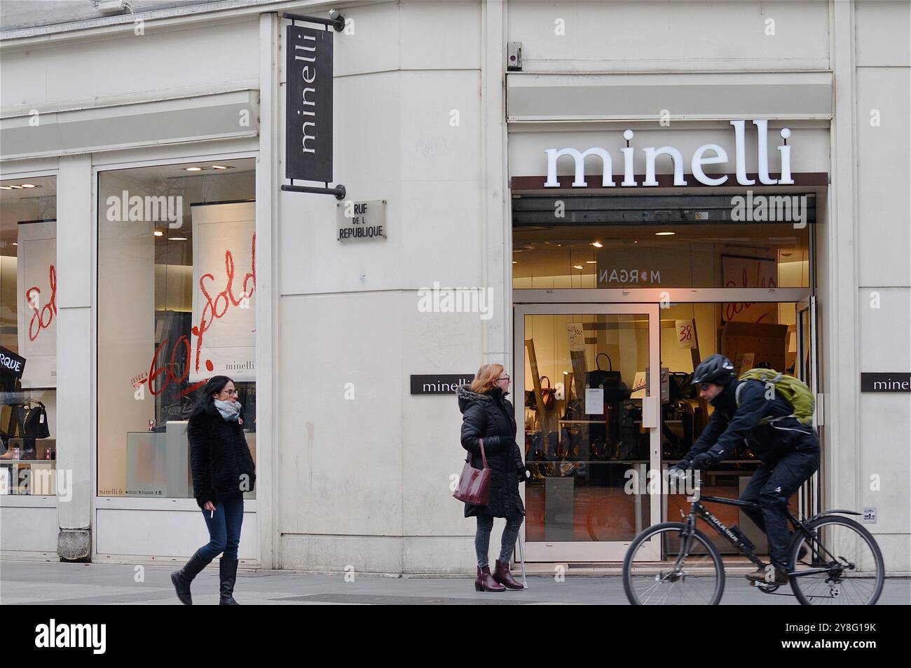 Minelli sign, a chain of Vivarte group, Lyon, France Stock Photo - Alamy