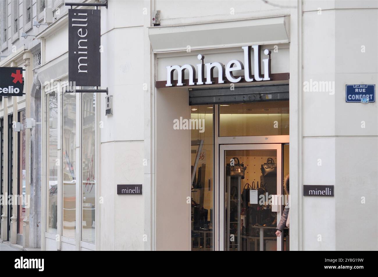 Minelli sign, a chain of Vivarte group, Lyon, France Stock Photo - Alamy