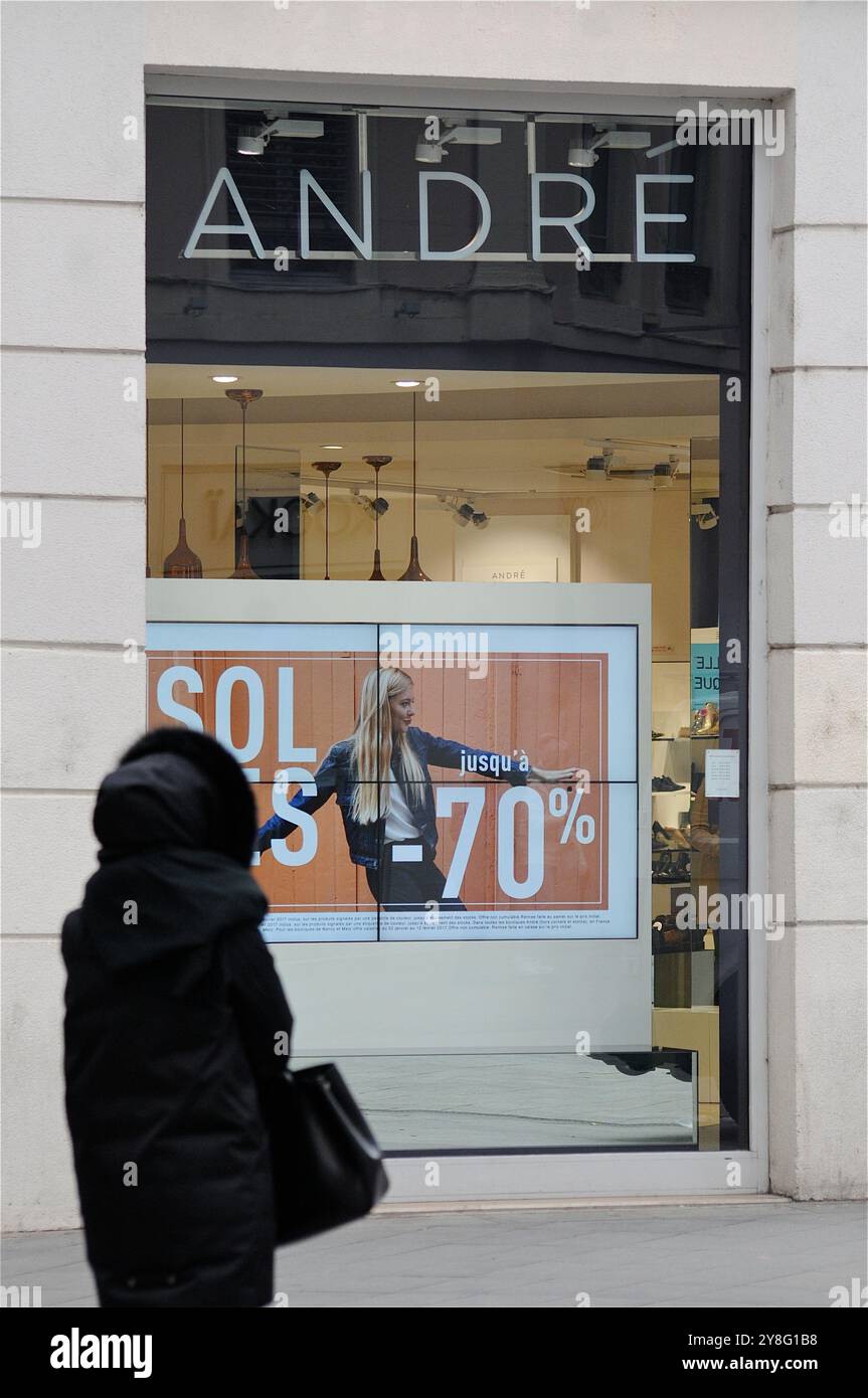 Andre sign, a chain of Vivarte group, Lyon, France Stock Photo - Alamy
