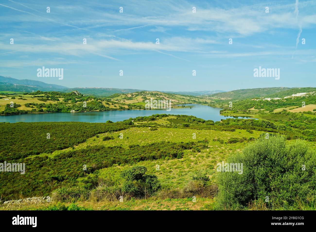 the exuberant natural setting of Lake Liscia, province of Sassari ...