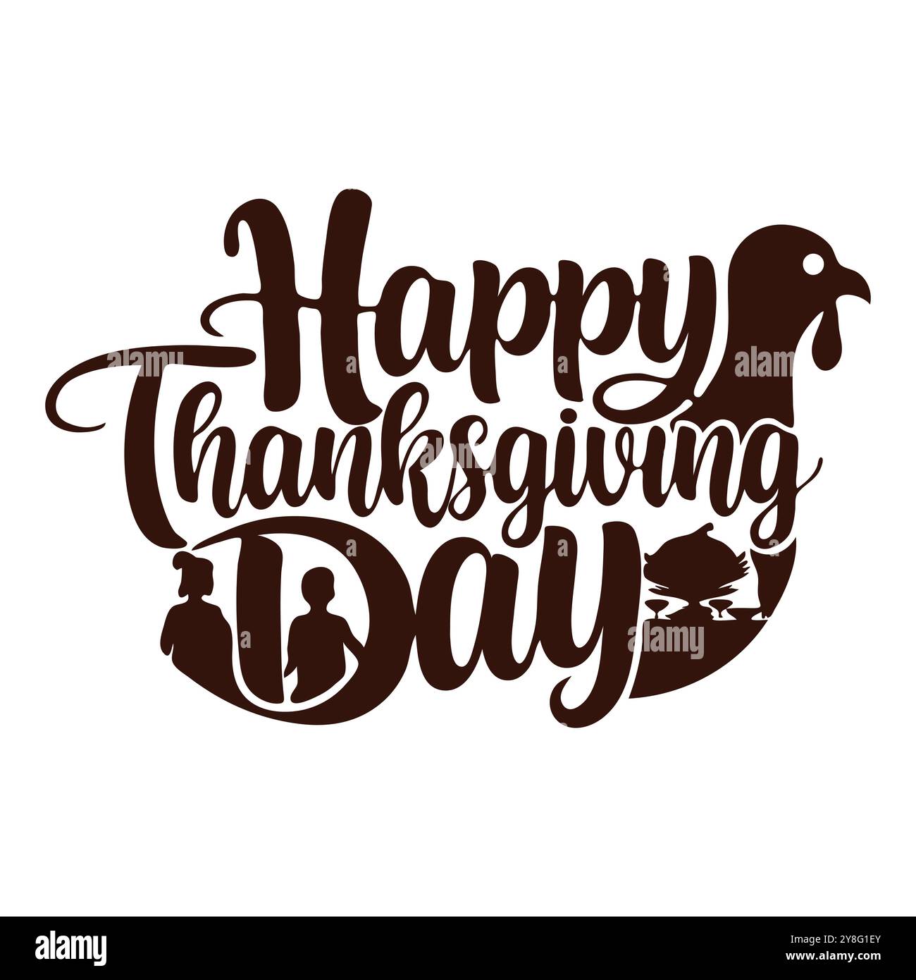 Happy thanksgiving leaf logo. Simple illustration of happy thanksgiving ...