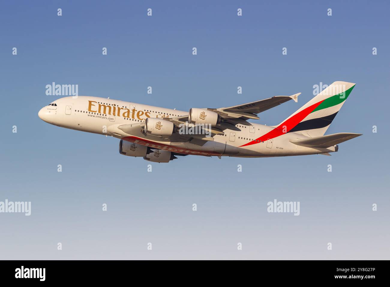 Dubai, United Arab Emirates - February 17, 2024: Emirates Airbus A380 ...