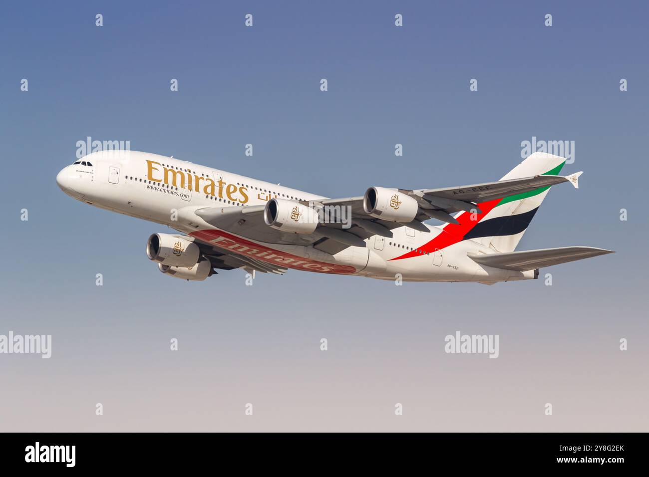 Dubai, United Arab Emirates - February 17, 2024: Emirates Airbus A380 ...
