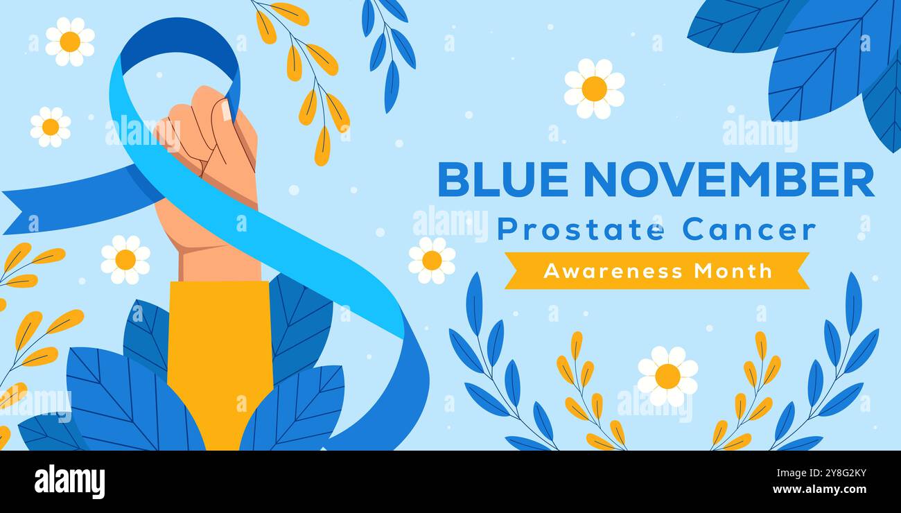 blue November horizontal banner illustration in flat design Stock ...