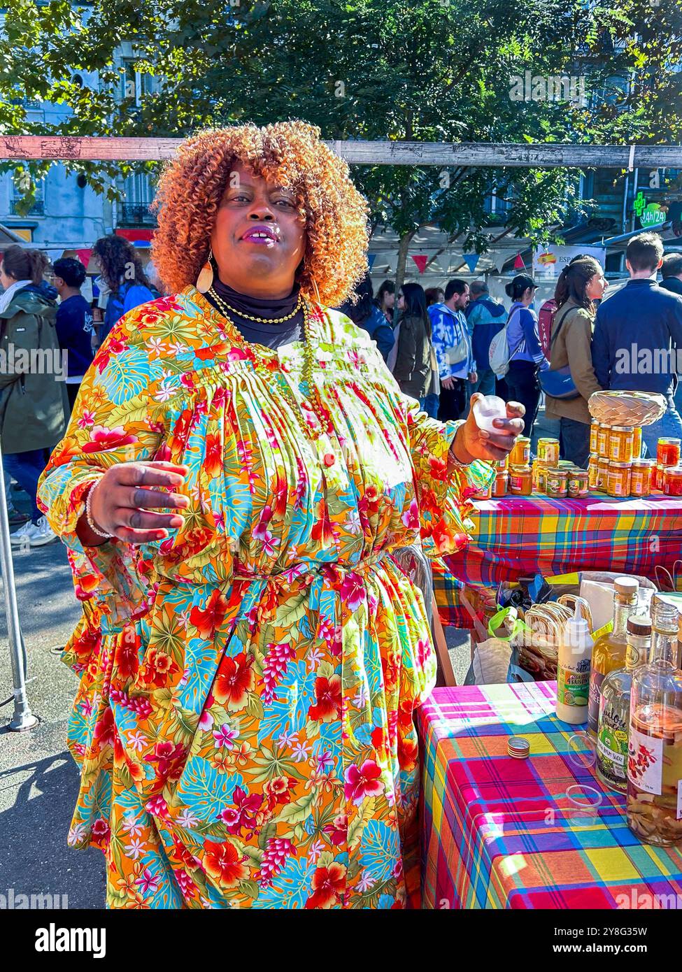 Paris, France, Immigrants, Guadaloupe Woman Selling Exotic Food at ...