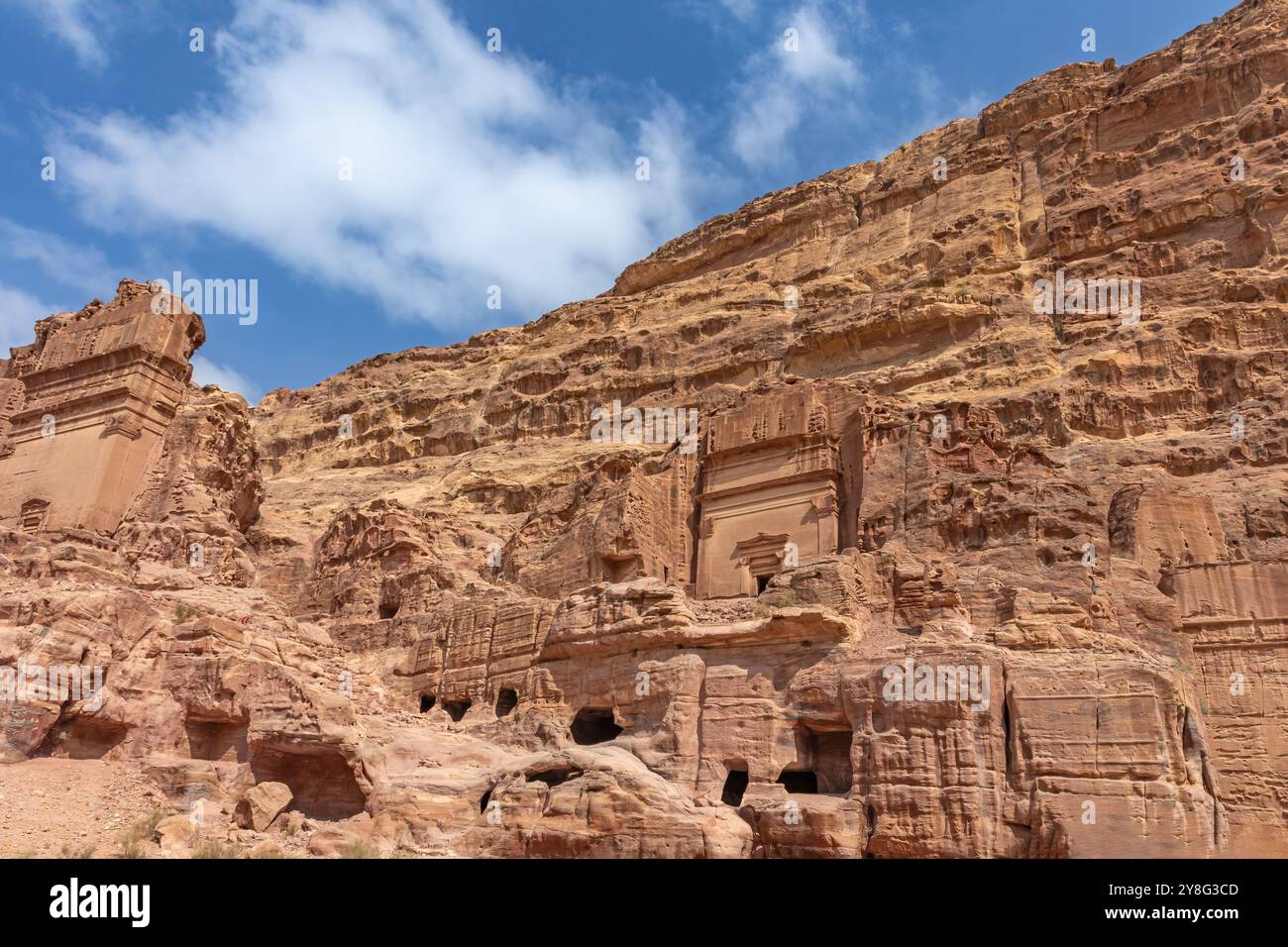 View of temples in Petra, an ancient city of the Nabatean Kingdom in ...