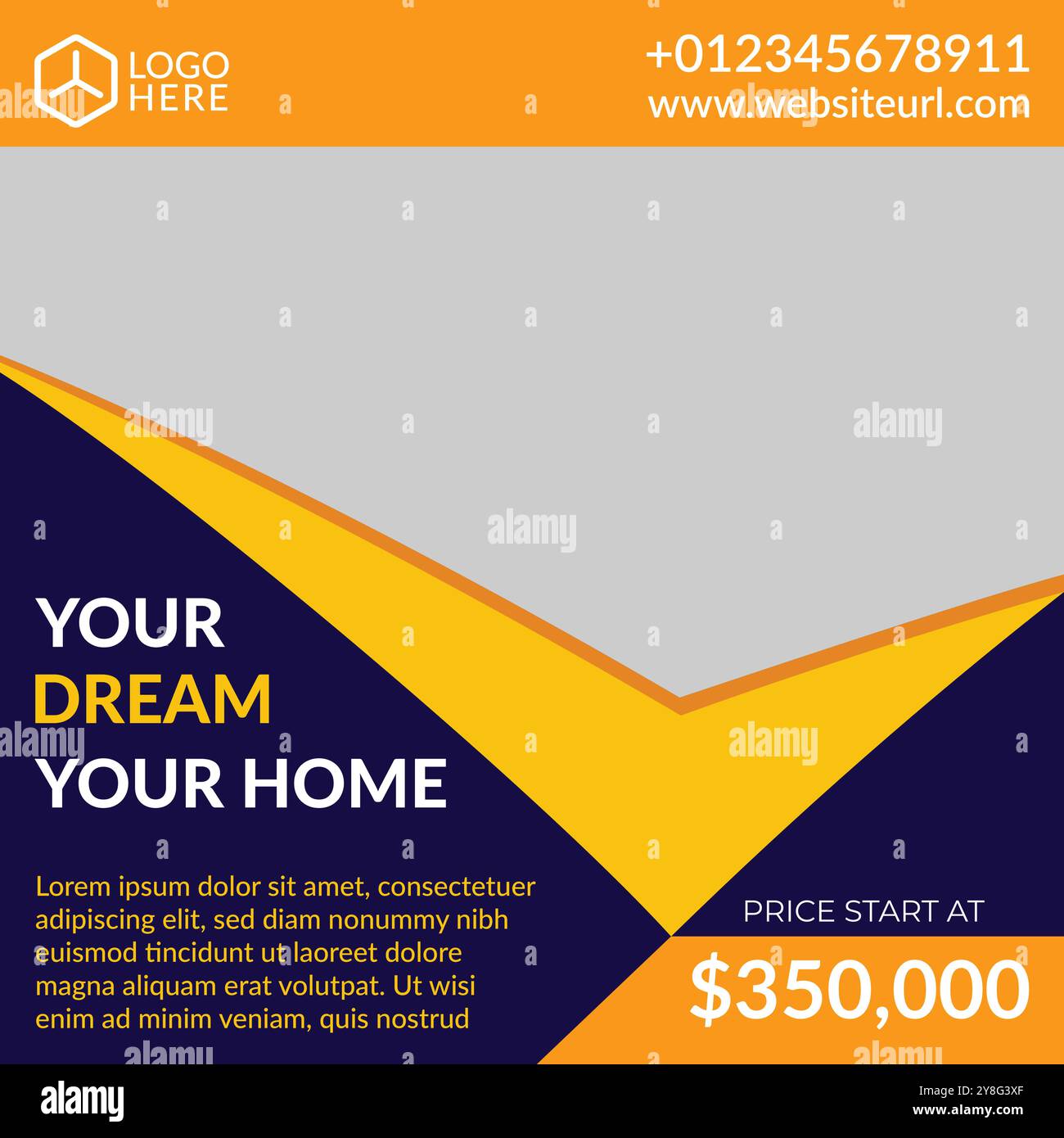A real estate house social media post or square banner template Stock ...