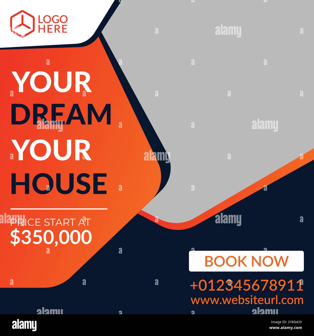 A real estate house social media post or square banner template Stock ...