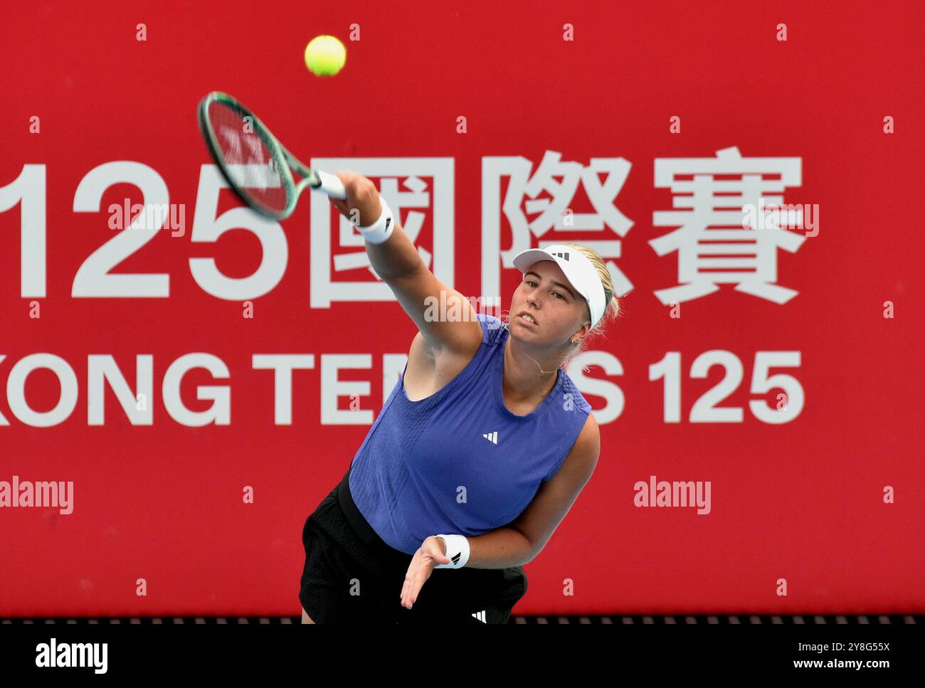 Hong Kong, China. 5th Oct, 2024. Clara Tauson serves during the women's ...