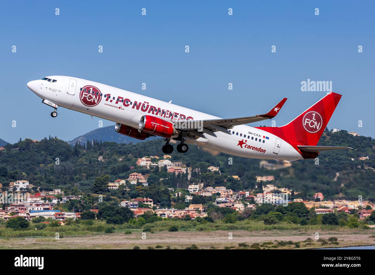 Corfu, Greece - June 7, 2024: Corendon Airlines Boeing 737-800 airplane ...