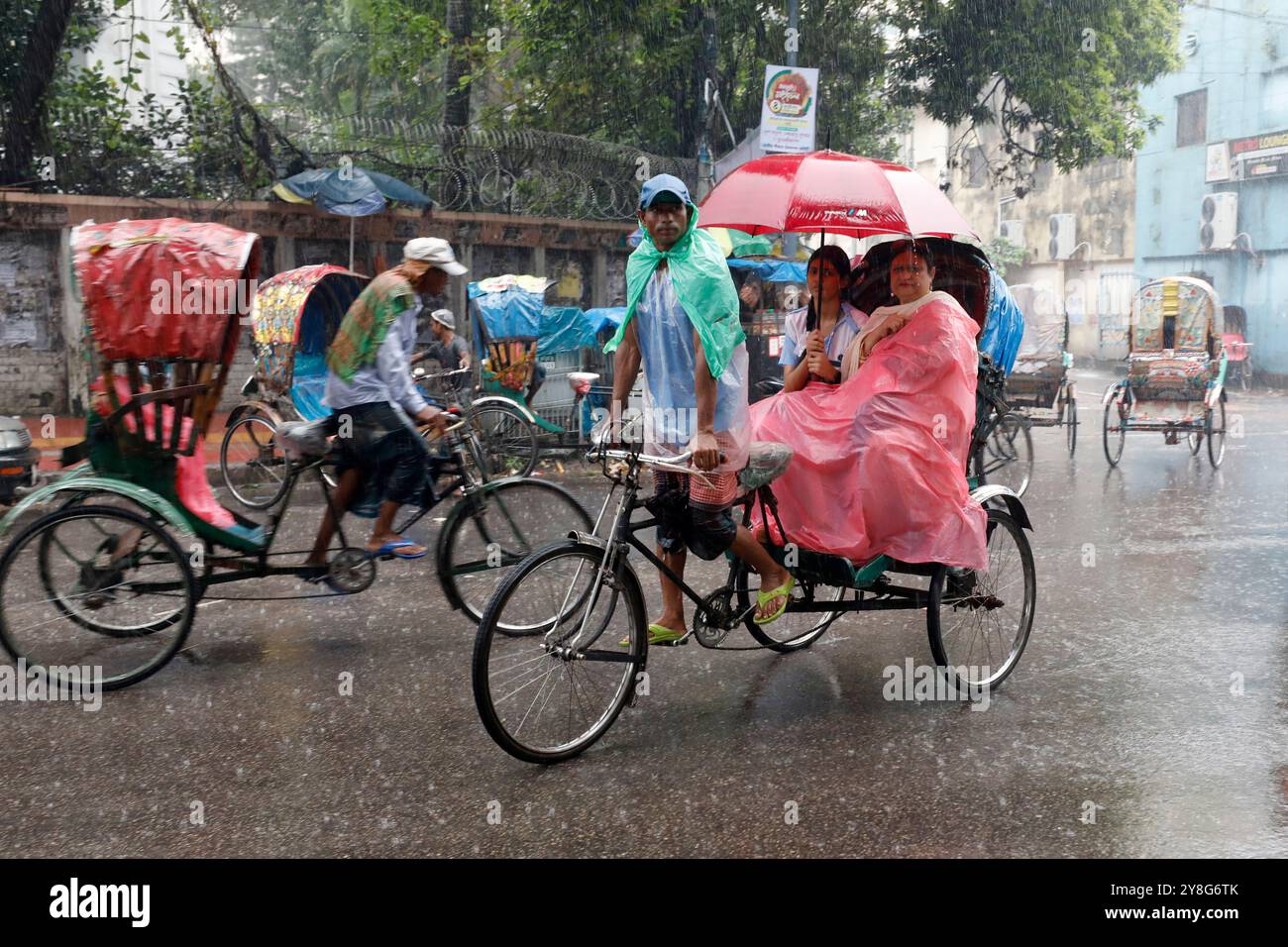 Dhaka, Bangladesh - August 05, 2024: Seasonal rainy day at Dhaka in ...