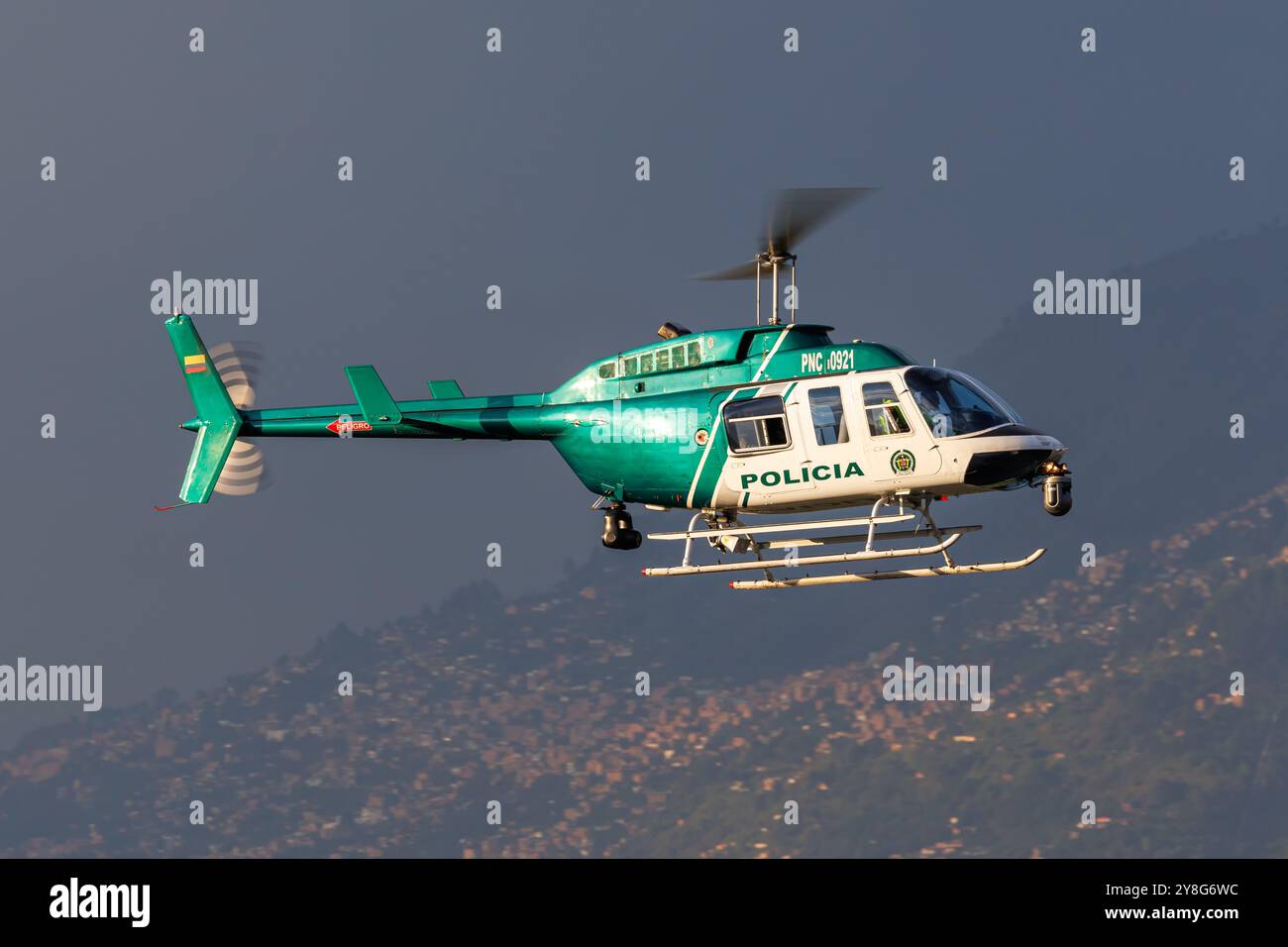 Medellin, Colombia - June 26, 2024: Policia Colombia Bell 206L-3 ...