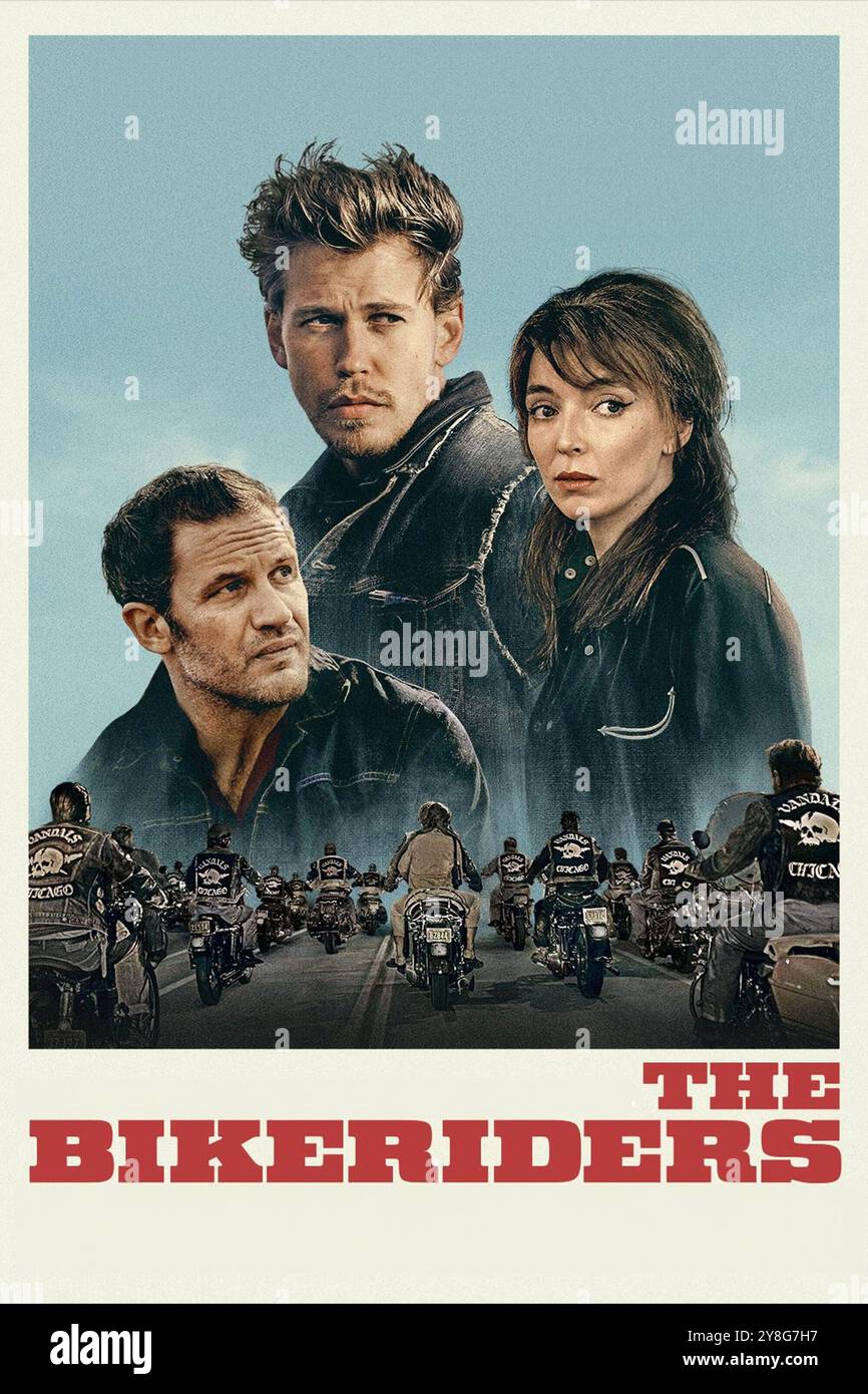 TOM HARDY, AUSTIN BUTLER and JODIE COMER in THE BIKERIDERS (2023), directed by JEFF NICHOLS ...