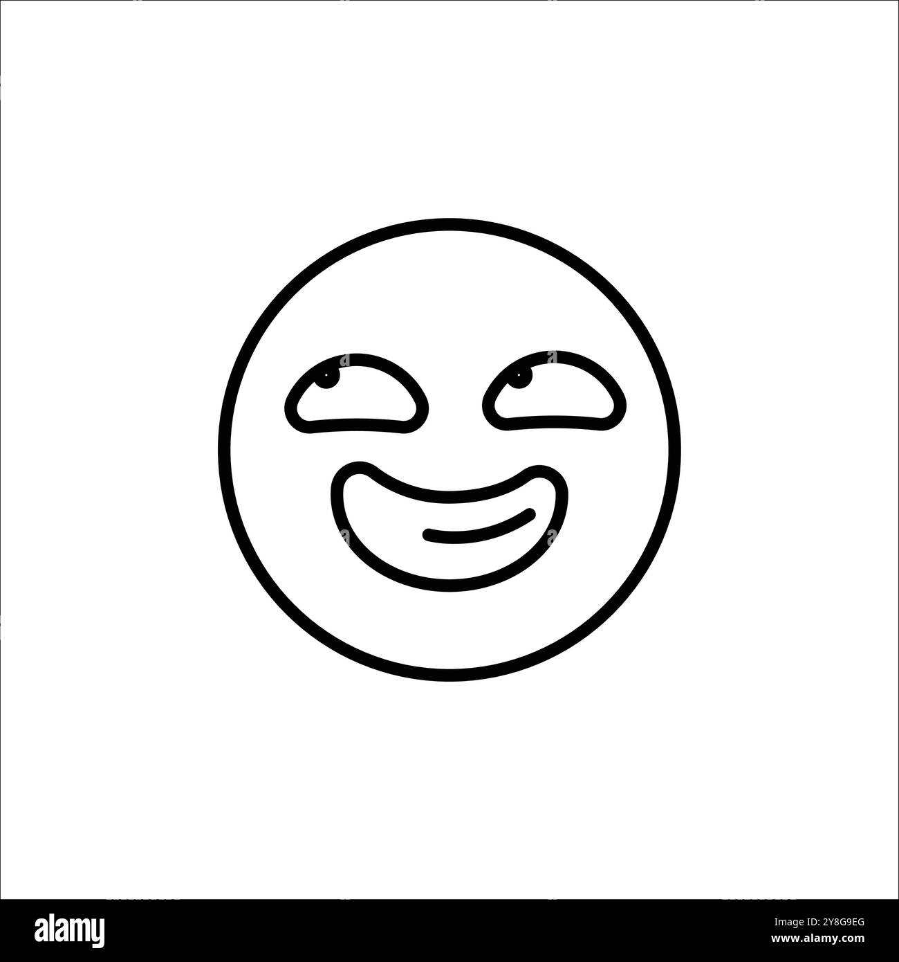 Satisfied face emoji icon Stock Vector Image & Art - Alamy