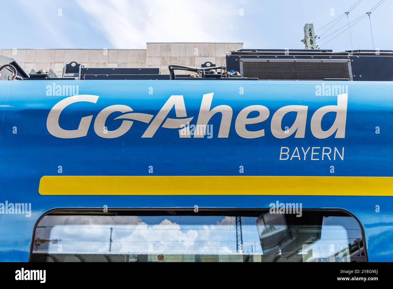 Ulm, Germany - May 25, 2024: GoAhead Bayern logo on a regional train at ...