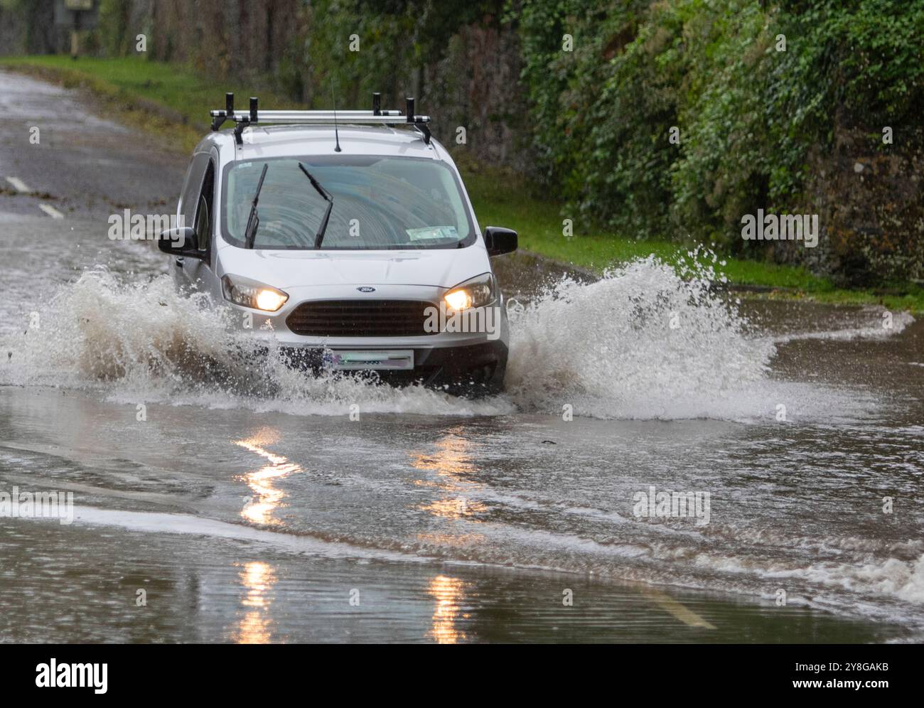 Car driving through flooded roads after a winter storm Stock Photo - Alamy