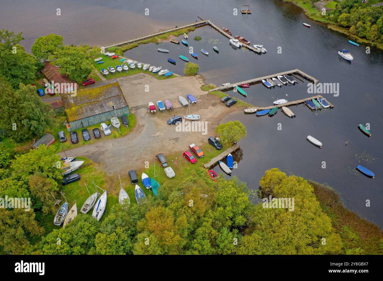 Aerial view of Balmaha Scottish village at Loch Lomond Stock Photo - Alamy