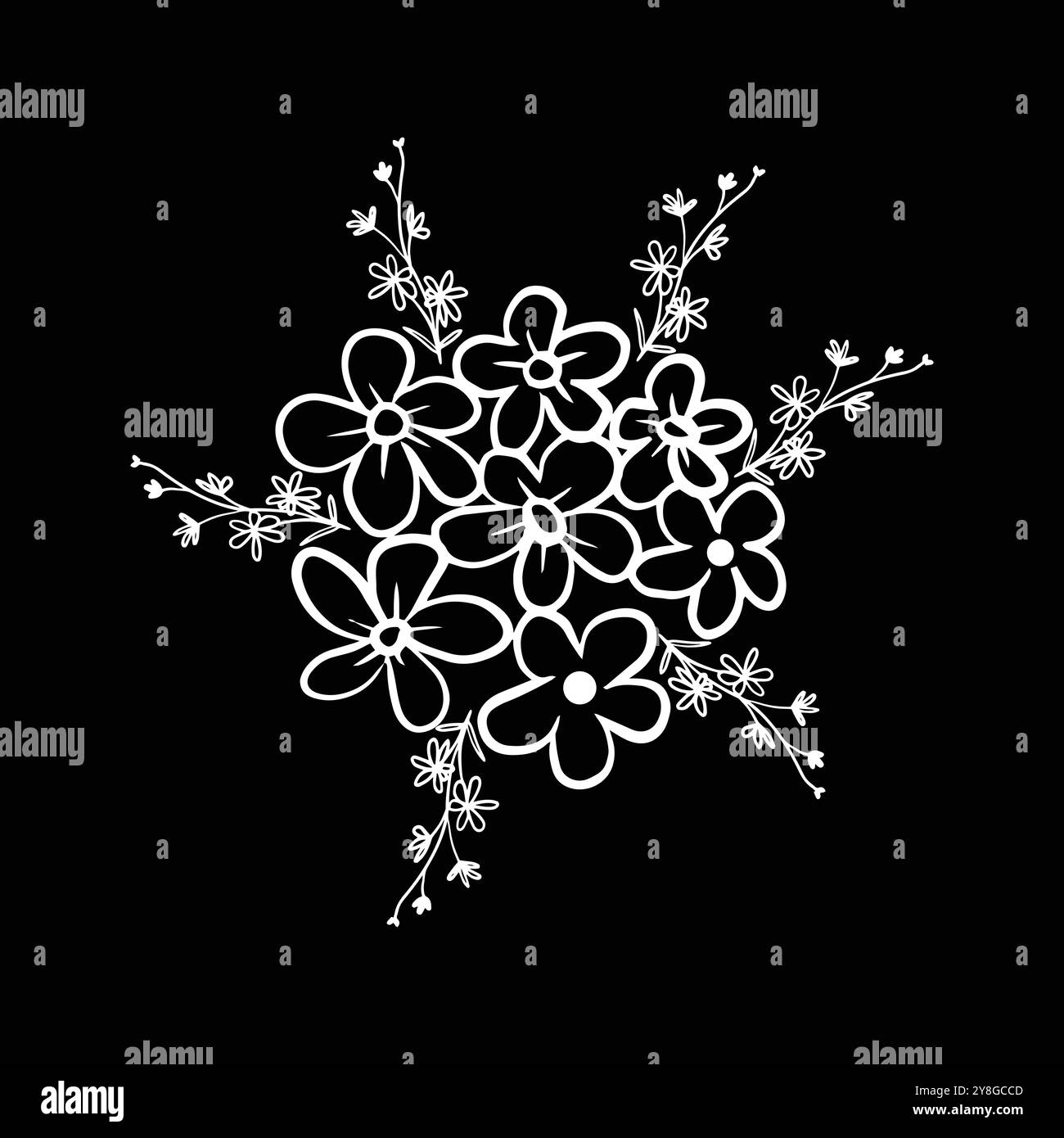 Floral pattern with arrows for use in web design. Vector isolated image ...