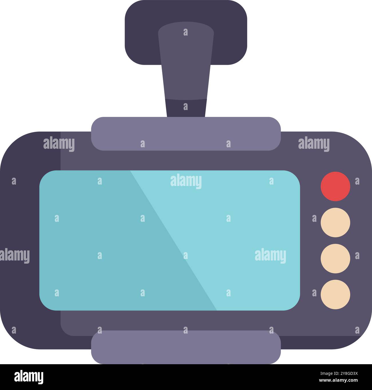 Car dvr video recorder with suction cup mount showing a blank screen ...