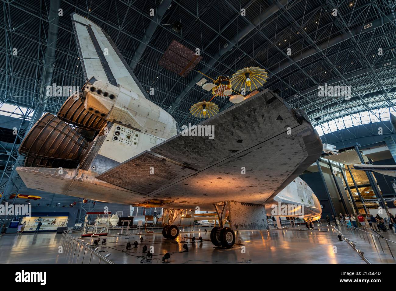The Space Shuttle Discovery, on display at the Steven F. Udvar-Hazy Center, part of the ...