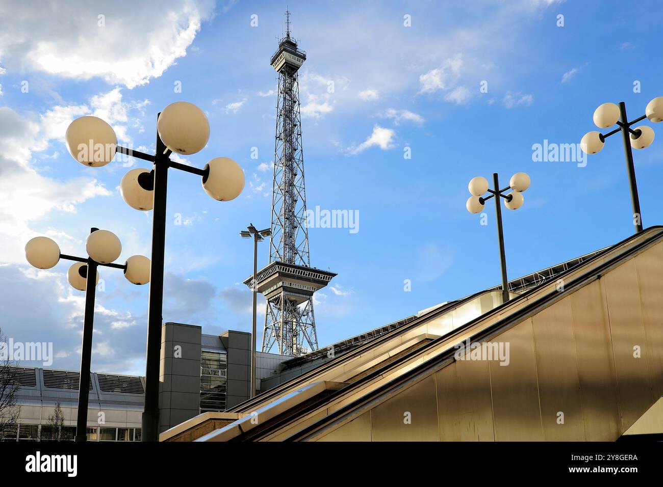 Berlin, Radio tower Funkturm, waves, signal radio tower architecture Berliner Funkturm, radio ...