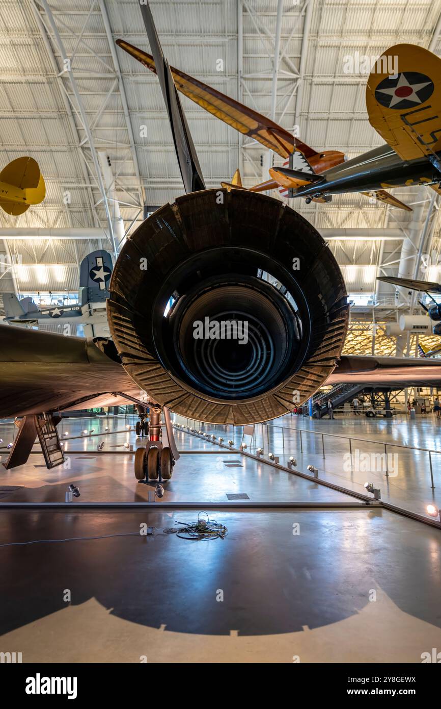 Rear view of the Lockheed SR-71 Blackbird engine as seen at the Steven ...