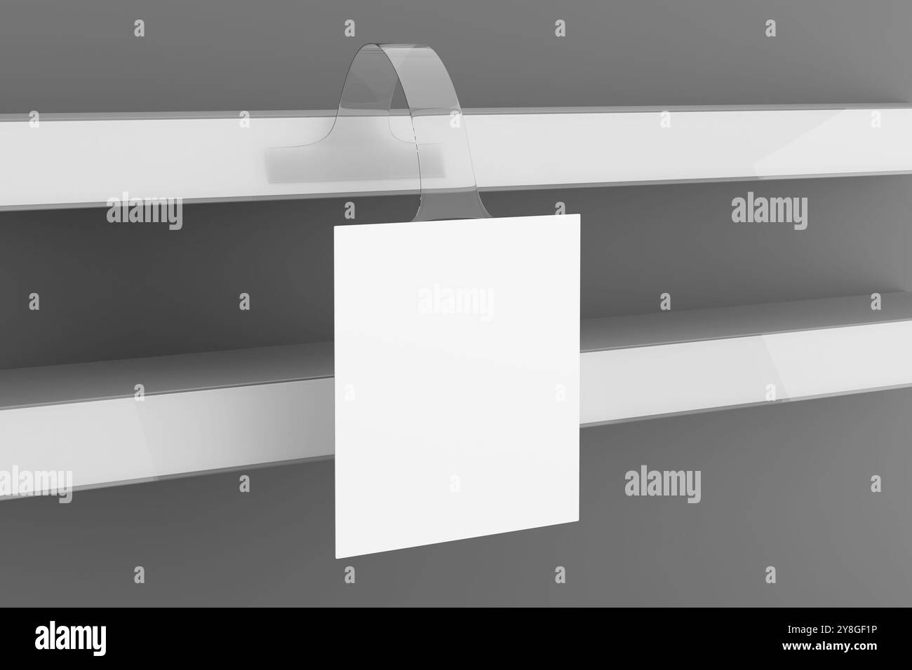 Shelves Blank Wobbler Square Mockup - 3D Illustration Render Stock ...
