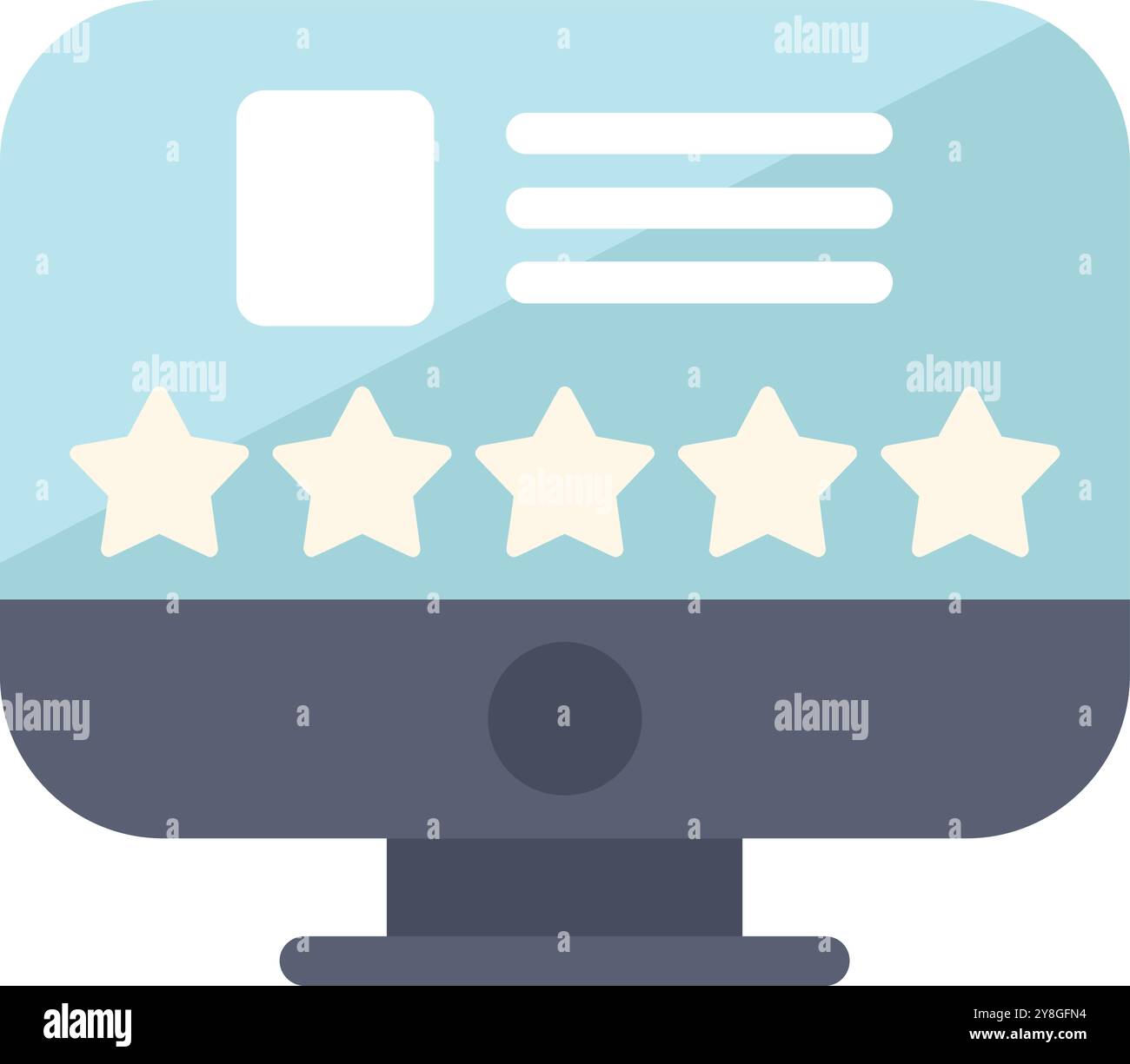 Desktop computer is displaying a five star rating system, showing ...