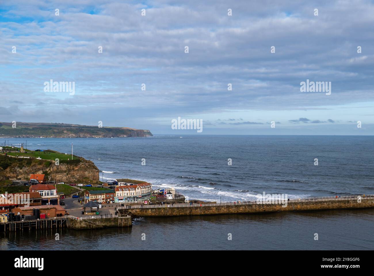 Aerial view of the seaside town of Whitby Stock Photo - Alamy