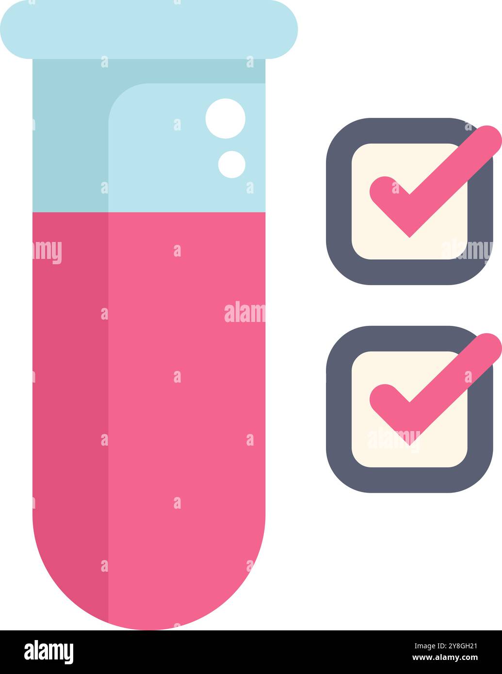 Medical test tube containing a blood sample passing quality control ...
