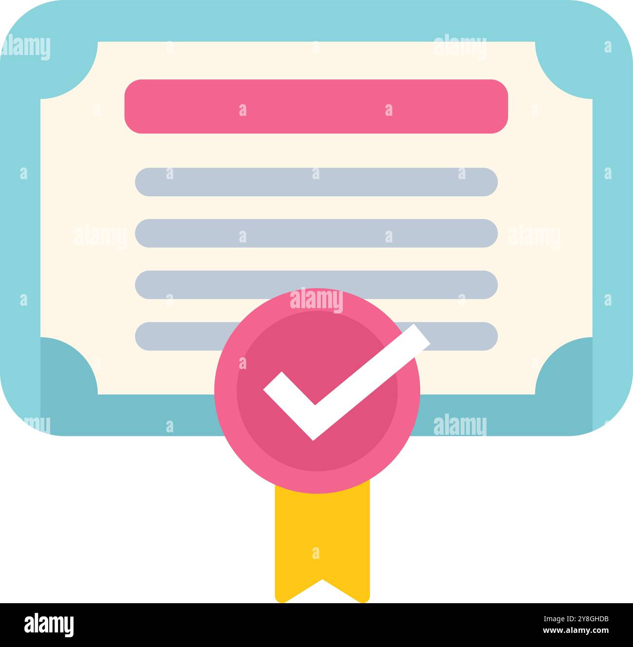 Digital illustration of a certified document with an approved guarantee ...