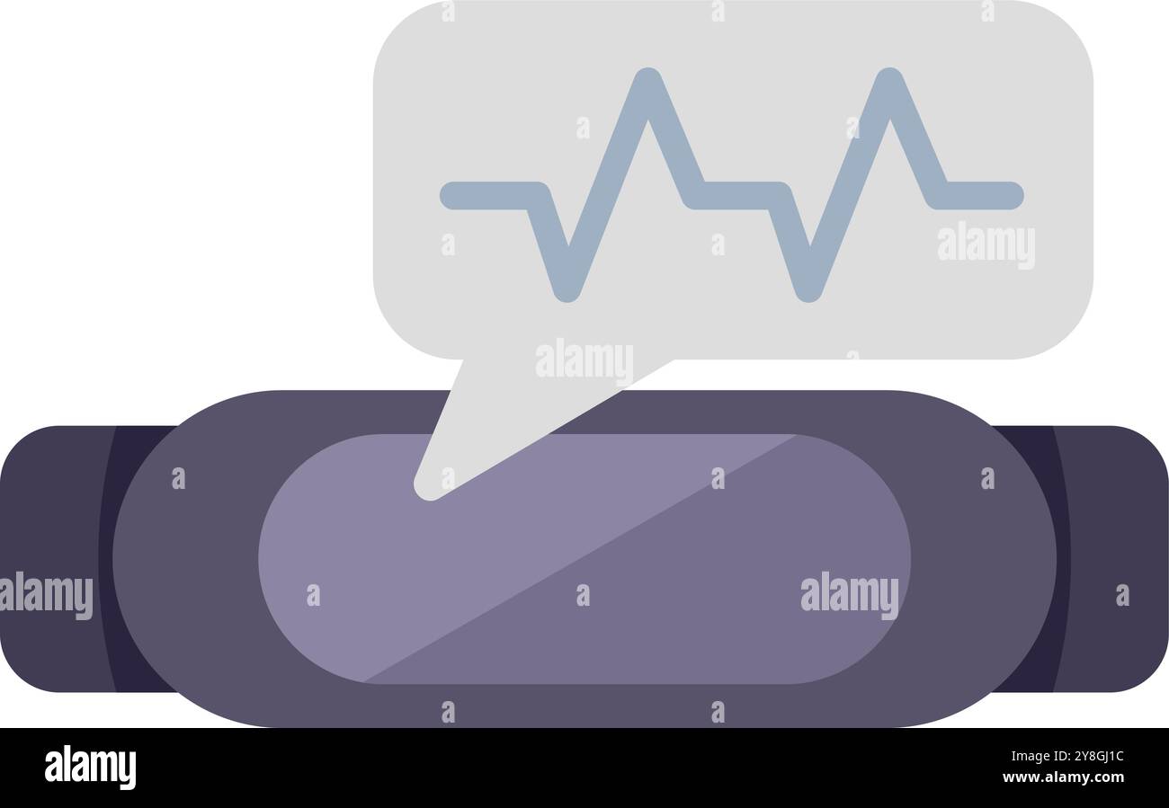 Smart watch showing heartbeat rate icon in speech bubble, mobile ... Smart watch showing heartbeat rate icon in speech bubble, mobile ...