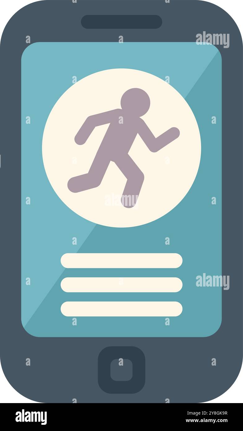 Smartphone is showing a running app interface tracking person activity ...