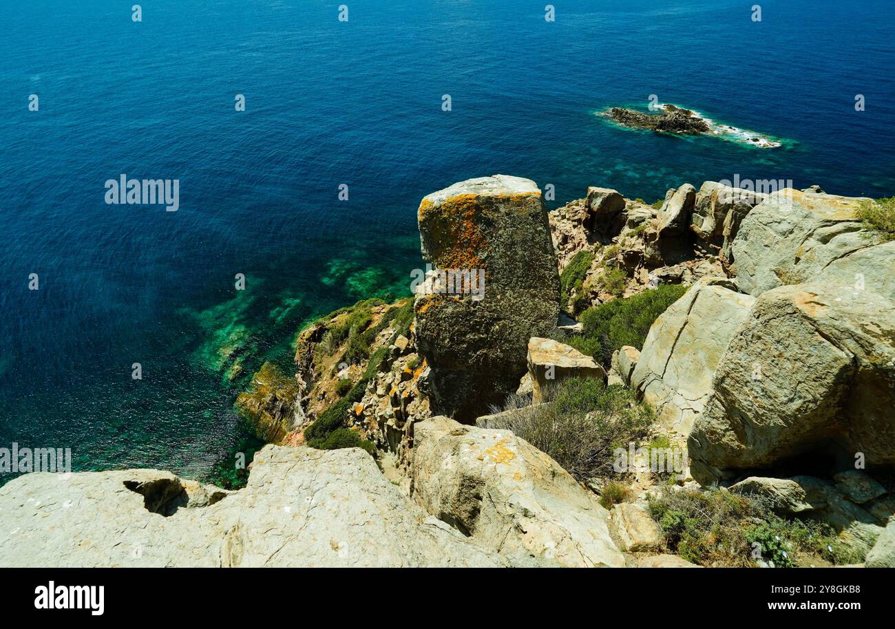 The beautiful cliffsof Capo Sandalo,Santo Stefano Island,South Sardinia ...