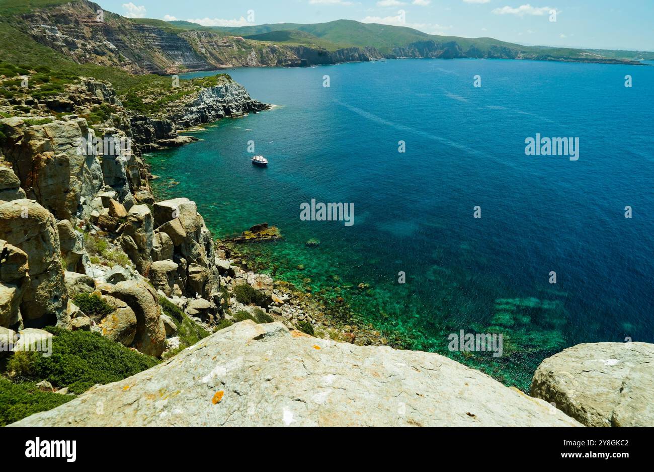 The beautiful cliffsof Capo Sandalo,Santo Stefano Island,South Sardinia ...