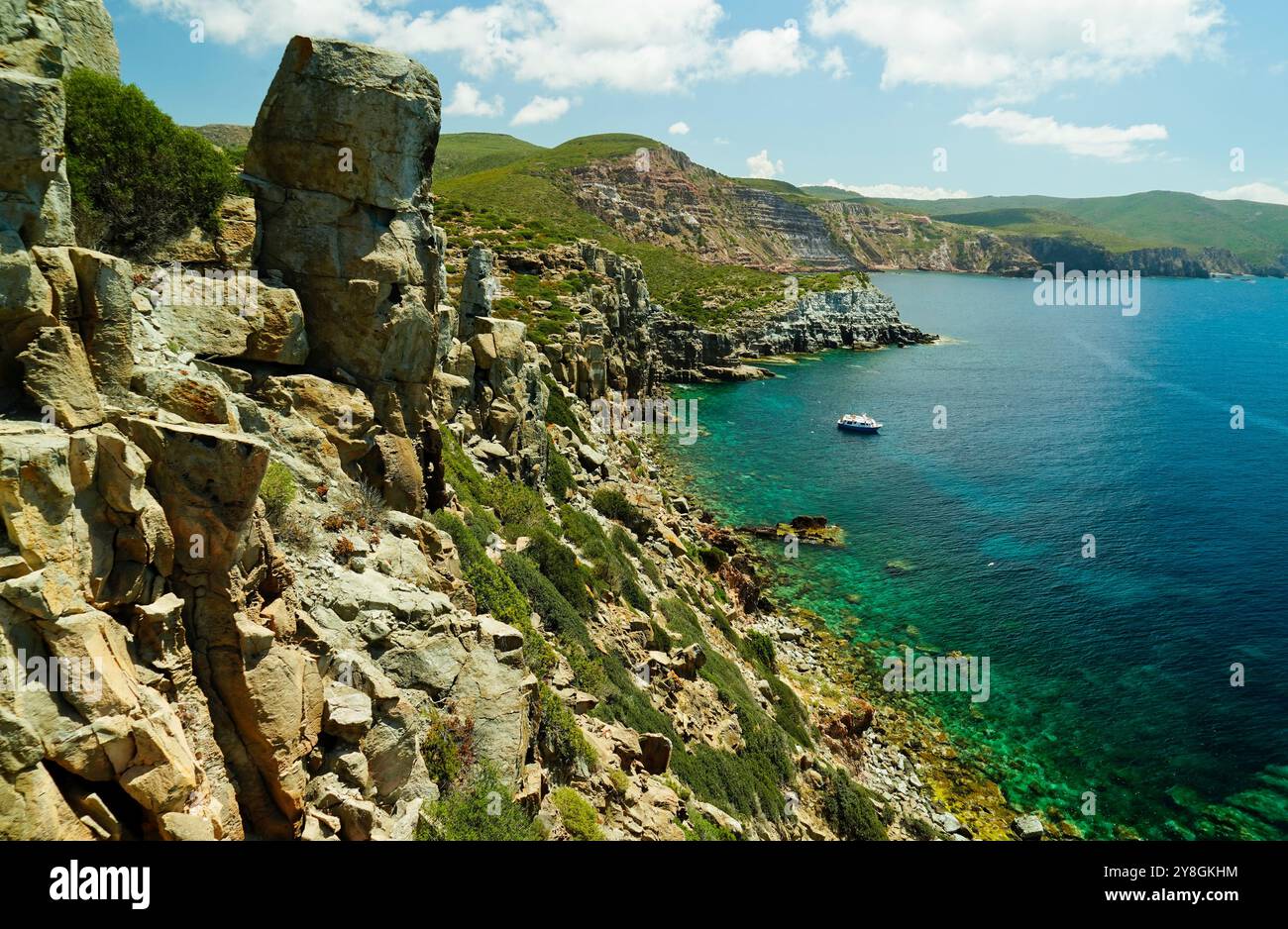 The beautiful cliffsof Capo Sandalo,Santo Stefano Island,South Sardinia ...