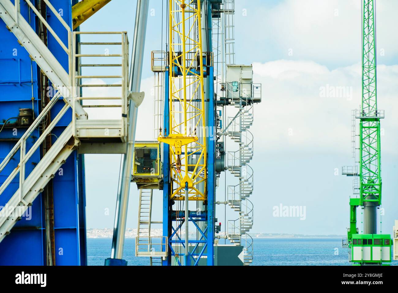 Cranes and industrial structures of Portovesme, Sardinia, Italy Stock ...
