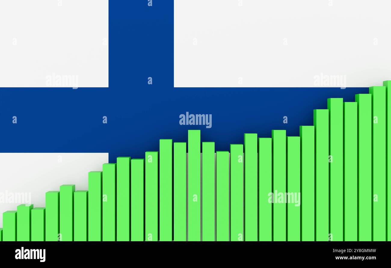 Finland, bar graph up, growth. Finland, rising bar chart with Finish ...