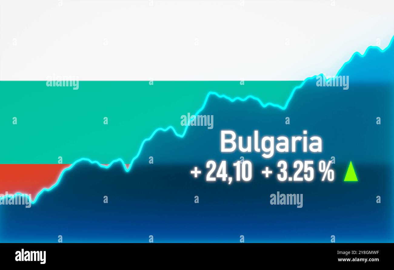 Bulgaria stock market up, rising chart. Bulgaria stock market up ...